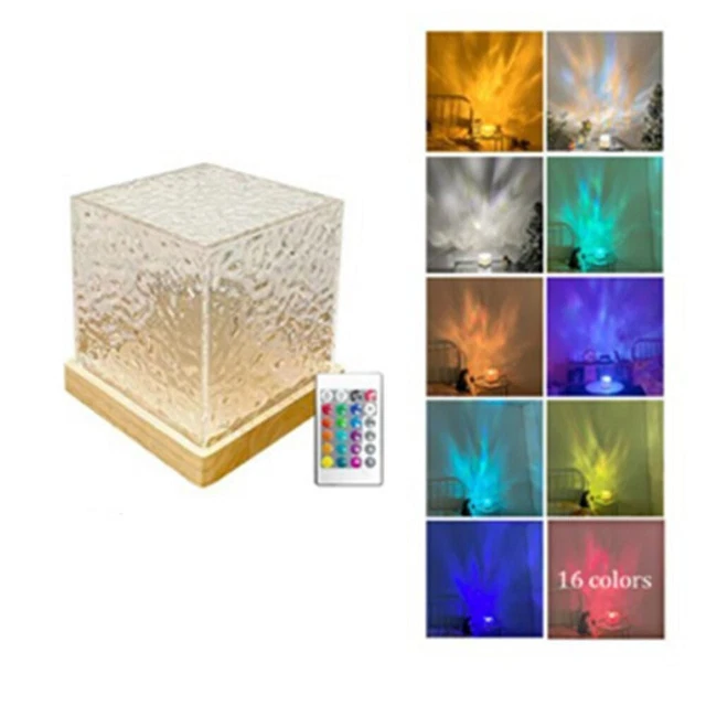 16-COLOR ROTATING CRYSTAL Night Light with Water Ripple Effect £11.99 ...