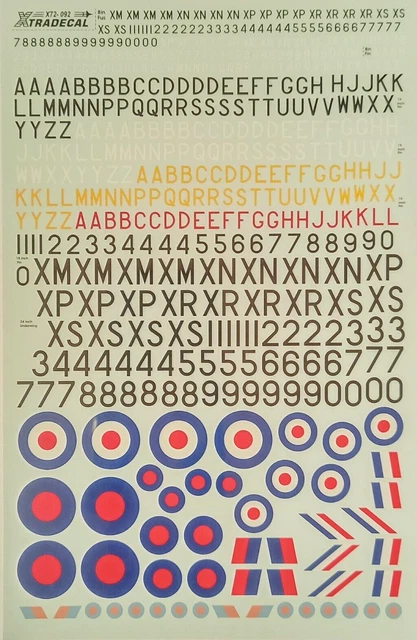 1/72 SCALE DECALS Xtradecal X72-092 RAF Decals Lettering £14.95 ...