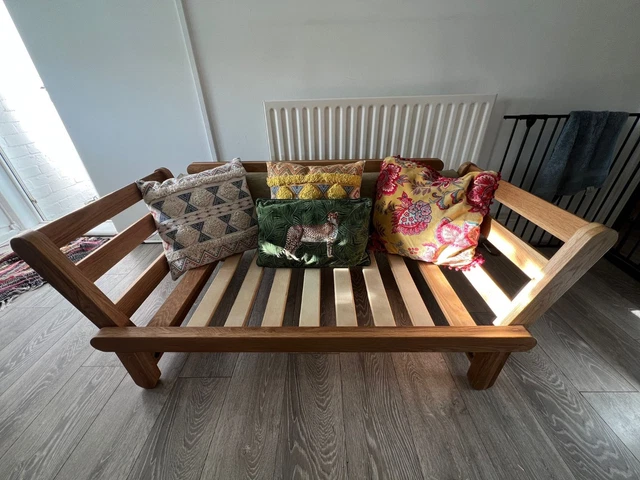 SINGLE DAYBED FROM Futon made with light wood in excellent condition £ ...