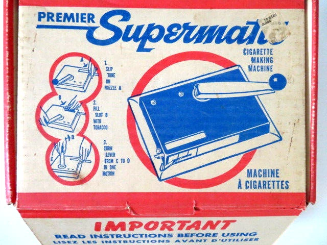 VTG-PREMIER SUPERMATIC CIGARETTE Maker Rolling Machine-ORIG. BOX AND ...