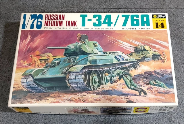 FUJIMI 1:76 T34 76A Plastic Model Military Russian Medium Tank Kit WA14 ...