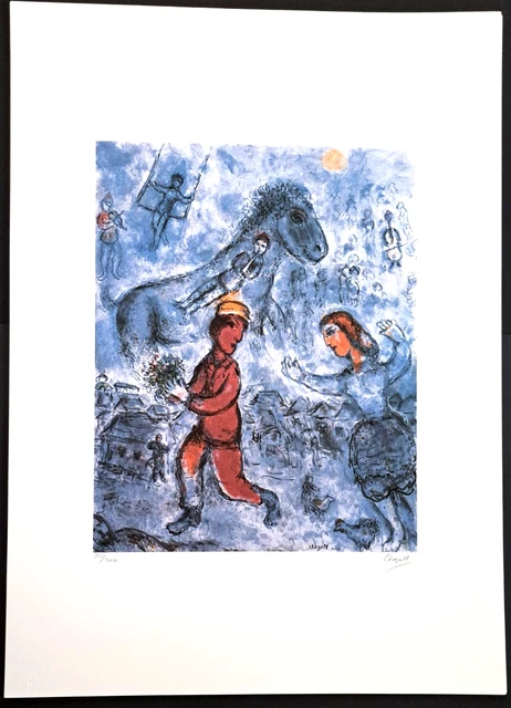 MARC CHAGALL - Die Liebenden von Vence - 70 x 50 cm Auflage Nr. 250/300 ...
