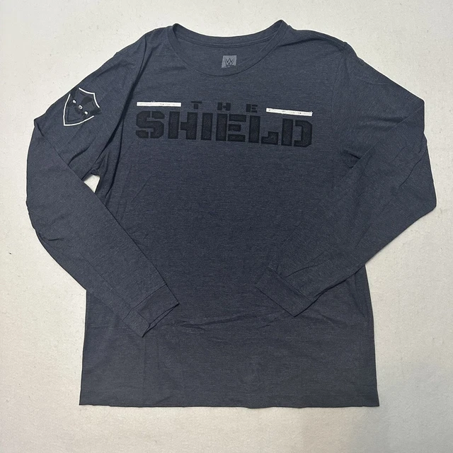 WWF WWE ROMAN Reigns Seth Rollins The SHIELD Long Sleeve Blue T-Shirt ...