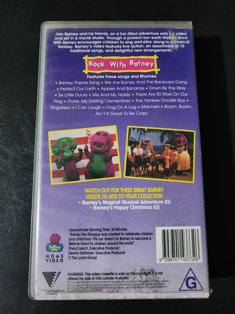BARNEY - ROCK With Barney - VHS $18.12 - PicClick CA