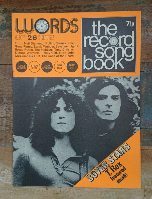 RECORD SONG BOOK Magazine June 1971:T-Rex/Rolling Stones/Neil Diamond ...