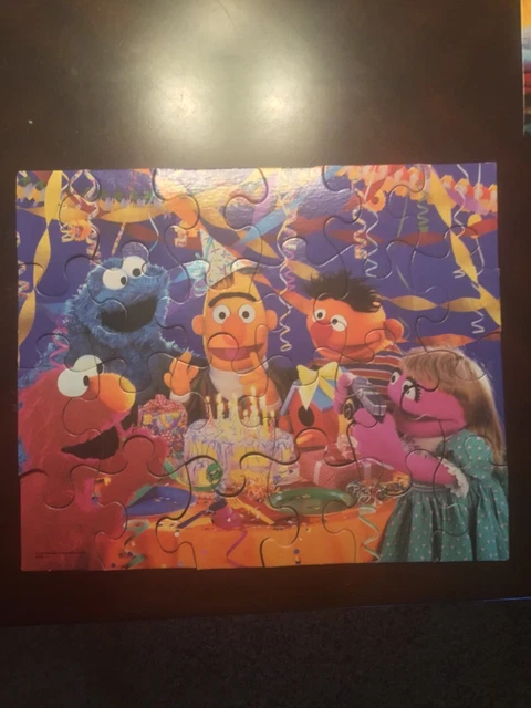 VINTAGE 1995 MILTON Bradley Sesame Street Bert’s Birthday 24 Piece ...