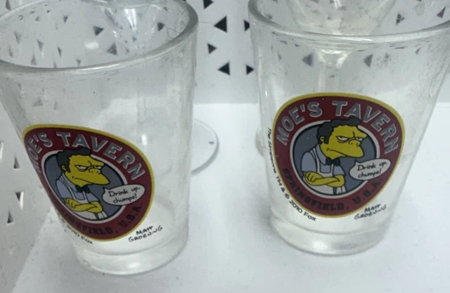 UNIVERSAL STUDIOS THE Simpsons Moe's Tavern Shot Glass Drink Up Chumps ...