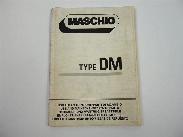 MASCHIO DM KREISELEGGE Rotorfräse Betriebsanleitung Ersatzteilliste EUR ...