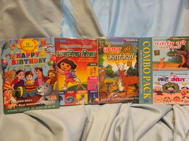 SET OF 4 Hindi Cartoons, Animation, Learn Hindi VCD's * Hard to Find ...