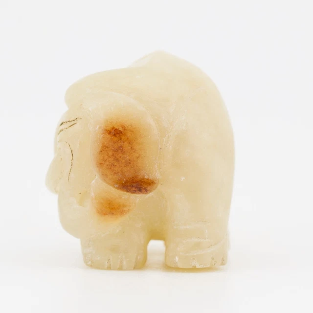 CHINESE JADE RUSSET White Carved Elephant Figurine Qing Dynasty Late ...