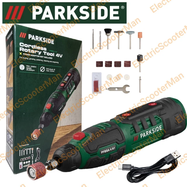 PARKSIDE 4V CORDLESS Rotary Tool With Accessories & USB-C Charging ...
