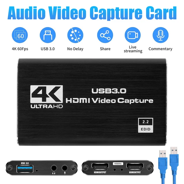 4K AUDIO VIDEO Capture Card, USB 3.0 HDMI Video Capture Device Full HD ...