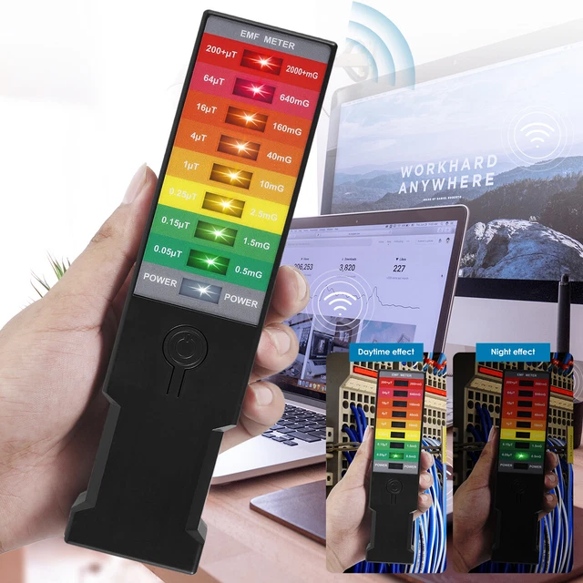 EMF METER ELECTROMAGNETIC Radiation Detector LED Meter Magnetic-Field ...