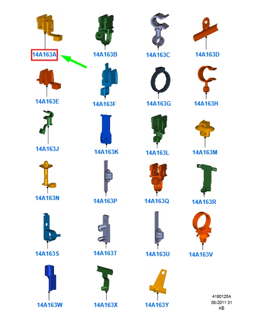 FORD RANGER T6 MK1 Wiring Clamp Clip Retainer 2M5T-14197-MA 1447520 NEW ...