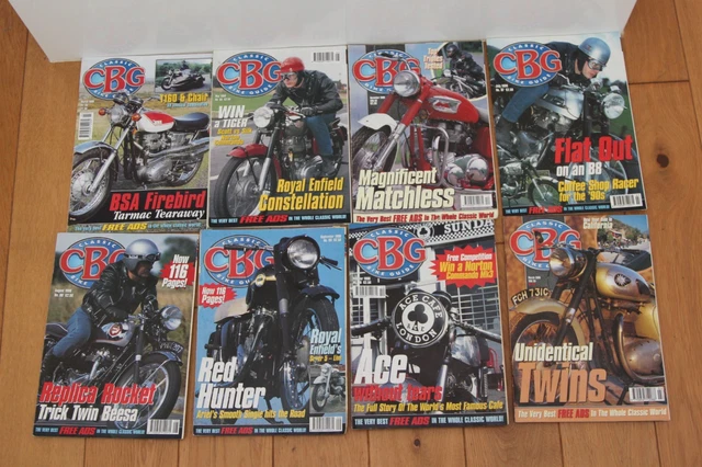 CLASSIC BIKE GUIDE - CBG - VINTAGE MOTORCYLE MAGAZINES -x8 Issues 1998/ ...