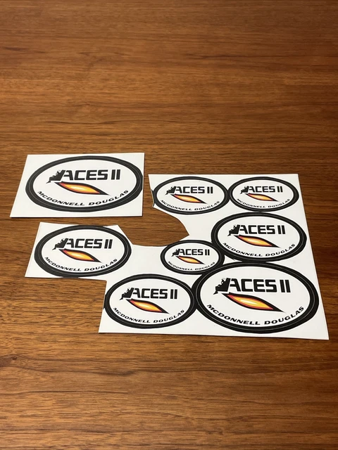 LOT OF 8 McDonnell Douglas Aces II Sticker Decals Ejection Seat ...