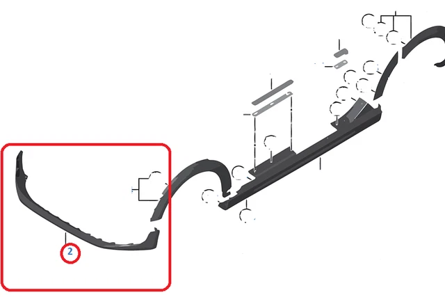 GENUINE MINI FRONT Bumper Black Band Spoiler F55/F56/F57 PN ...