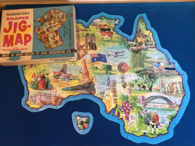 VINTAGE 1960S WADDINGTON’S JIG MAP AUSTRALIA NO 565 COMPLETE IN GOOD ...