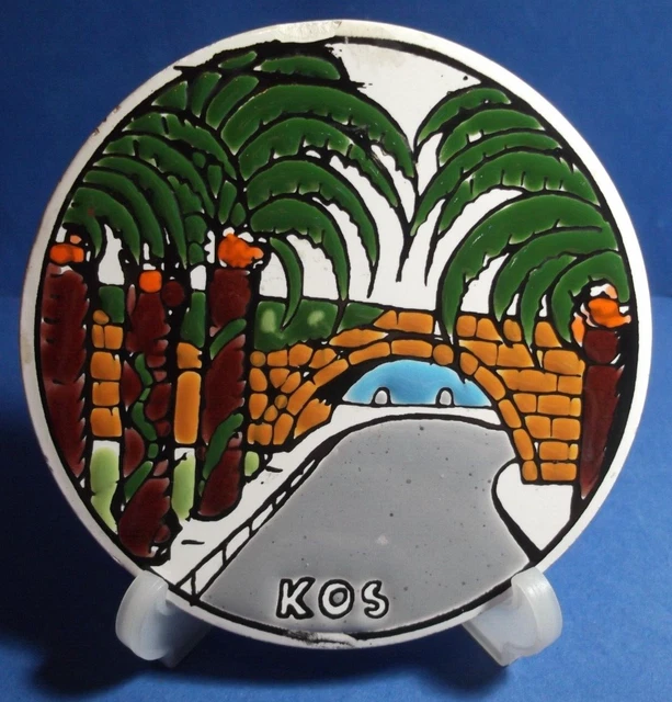ISOLA GRECA COS KOS KERAMIK Piastrella artistica in ceramica dipinta a ...