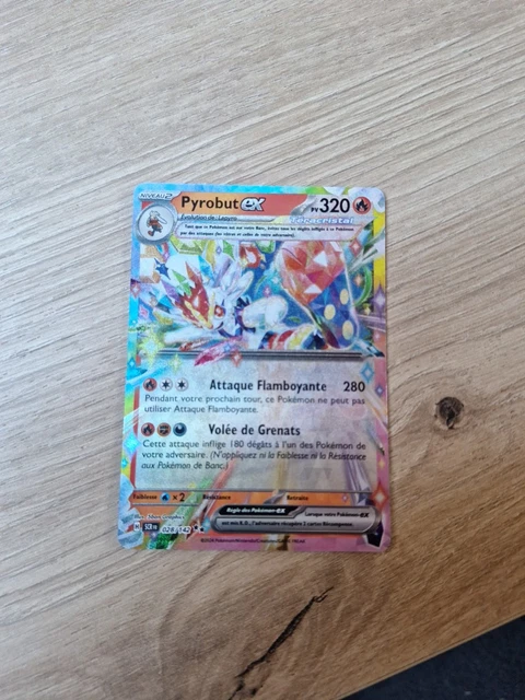 CARTE POKÉMON PYROBUT ex 028/142 EV07 Couronne Stellaire Neuve Mint FR ...