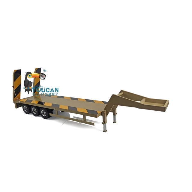 METAL HEAVY 3AXLE Trailer For 1:12 TAMIYA RC Tractor Truck DIY Military ...