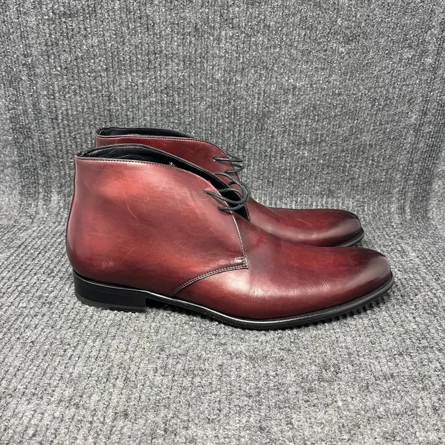 PAUL EVANS THE Newman Chukka Boots Oxblood Leather Mens Size 9.5 £112. ...