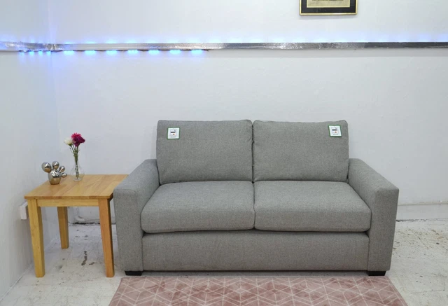 JOHN LEWIS 2 Seater Sofa Oliver Medium Matilda Steel Aquaclean Fabric RRP £1009 £699.00 ...