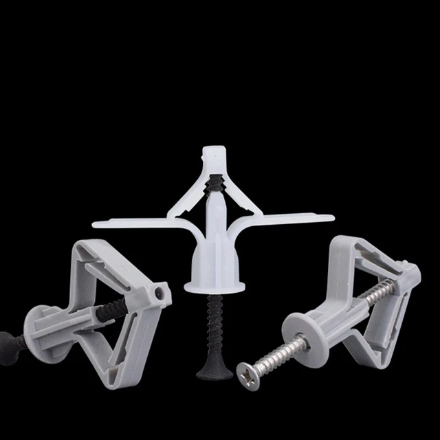 50 PIECES EXPANSION Drywall Anchor Tube Screw Gypsum Fiberboard Nail ...