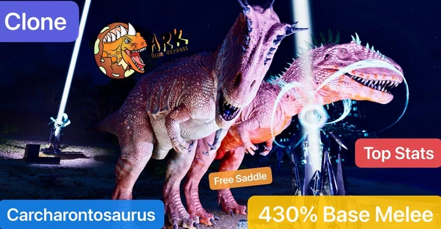 ARK SURVIVAL ASCENDED pve 430% Base Melee Carcharontosaurus, Clone EUR ...