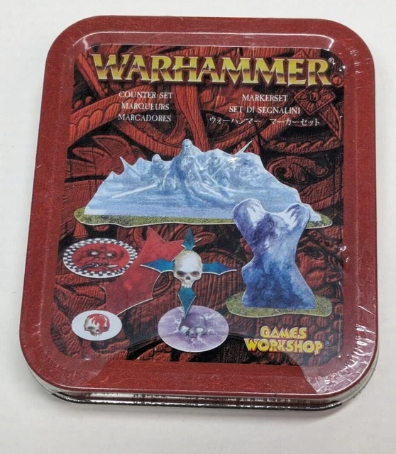 GAMES WORKSHOP WARHAMMER Fantasy Battle Metal Tin COUNTER /MARKER SET ...