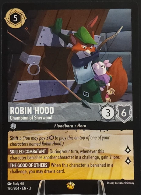 ROBIN HOOD 190/204 Legendary - Lorcana TCG - Into the Inklands (NM) £1. ...