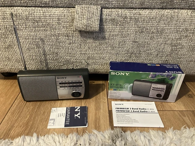 SONY ICF-403L FM/MW/LW 3 Bands 90s Radio Working With Hook Vtg Retro ...