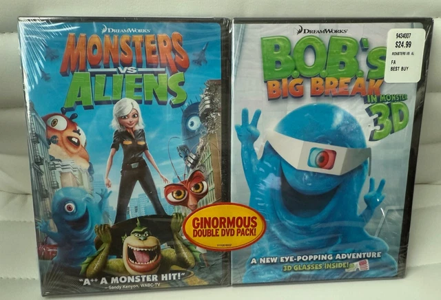 MONSTERS VS. ALIENS/B.O.B.'S Big Break in Monster 3D: Ginormous Double DVD Pack £18.41 - PicClick UK