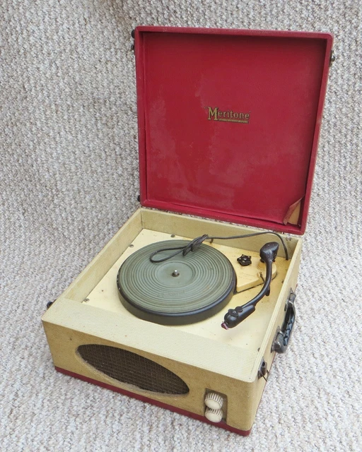 VINTAGE MERITONE RECORD Player With Dansette El84 Amplifier& Garrard ...