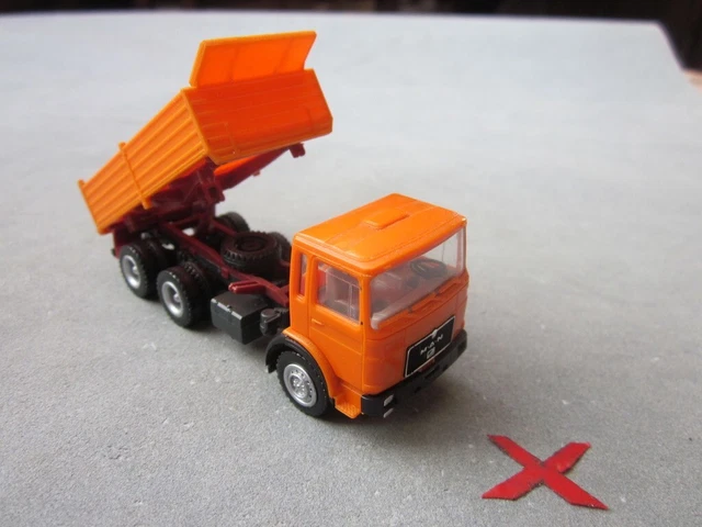 Alter Man F8 6x6 3achs Allrad Kipper Baukipper Kommunal Orange Herpa