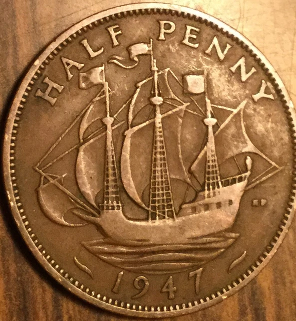 1947 UK GB Great Britain Half Penny Coin $2.65 - PicClick CA