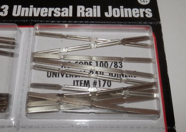 ATLAS HO SCALE Nickel Silver Code 100/83 Rail Joiners (48 pieces) #170 ...