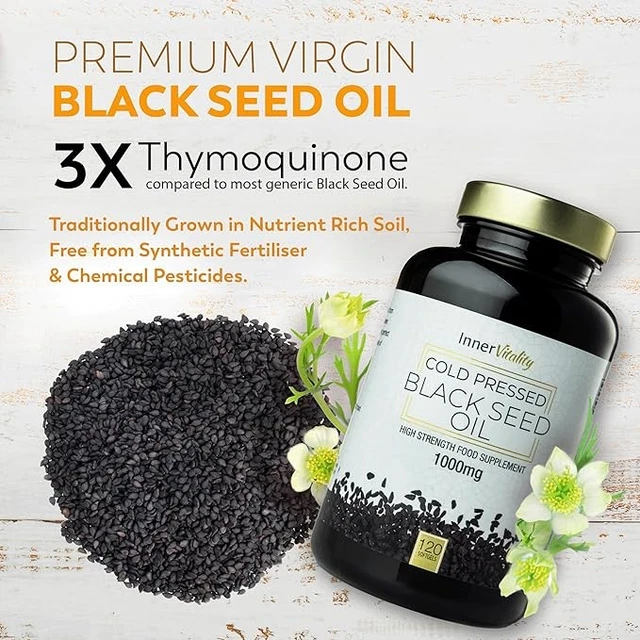 BLACK SEED OIL 120 Capsules 1000mg Cold Pressed Non-GMO UK Made £22.29 ...