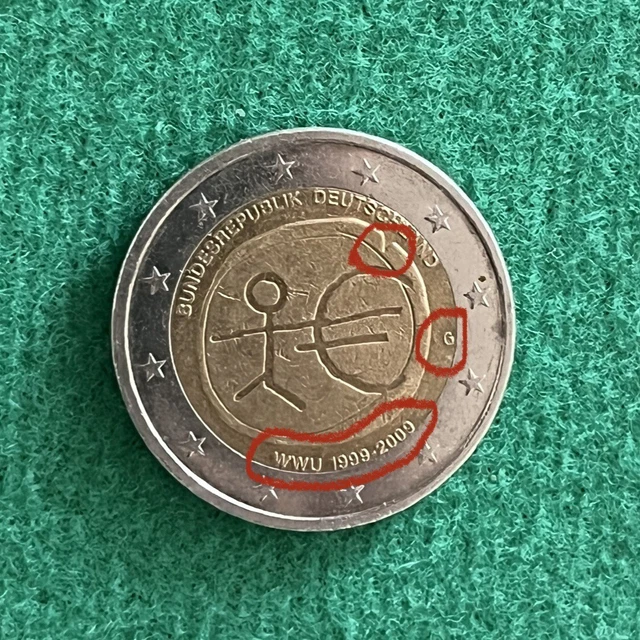 SELTENE 2 EURO Münze - Strichmännchen- Fehlprägung EUR 44,44 - PicClick DE