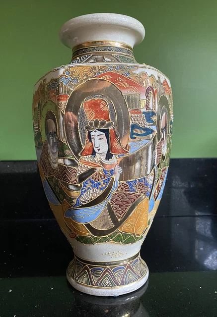 ANTIQUE SATSUMA JAPANESE Moriage Large Vase £34.99 - PicClick UK