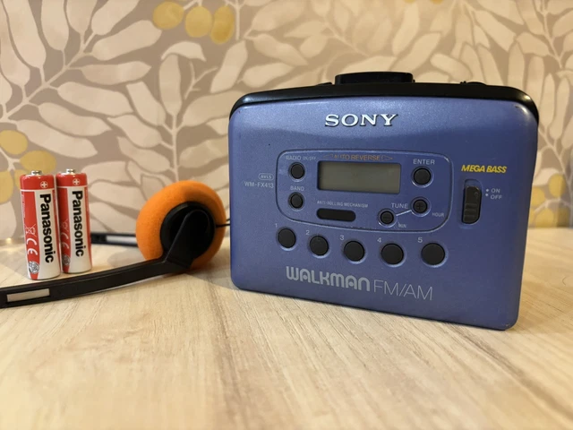 SERVICED SONY WALKMAN Blue WM-FX413 NEW BELT Personal Stereo Cassette ...