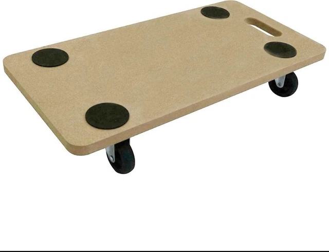 HEAVY DUTY 4 Wheels Wooden Transport Roller Rolling Dolly Cart Trolley ...