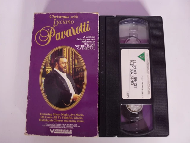 LUCIANO PAVAROTTI CHRISTMAS VHS Tape Concert Notre-Dame Cathedral 1992 ...