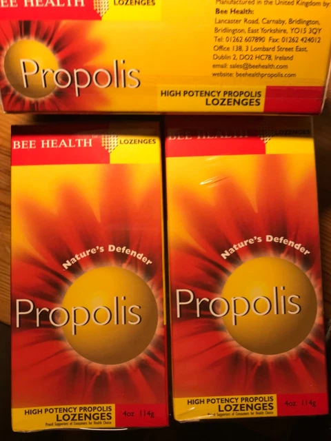 BEE HEALTH HIGH Potency Propolis Lozenges 114g X 4packs BB 4/2027 £15. ...