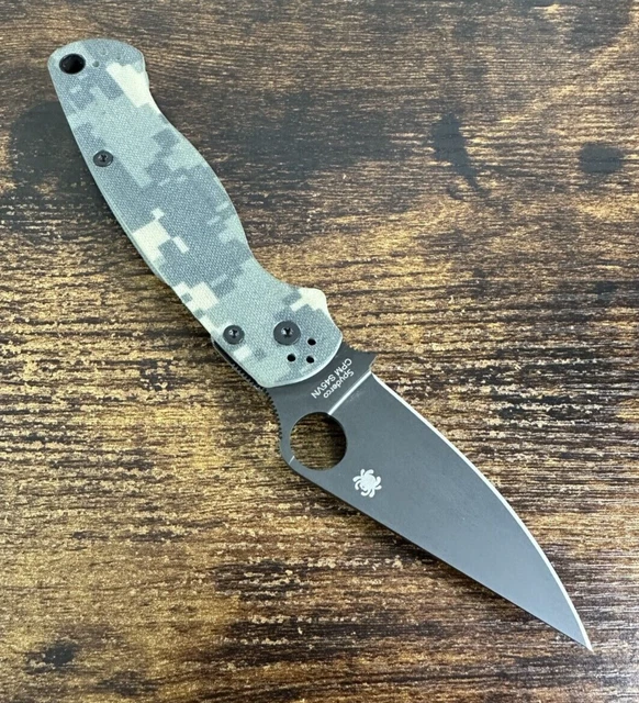 SPYDERCO PARAMILITARY 2 PM2 Knife G-10 Camo S45VN C81GPCMOBK2 FACTORY ...