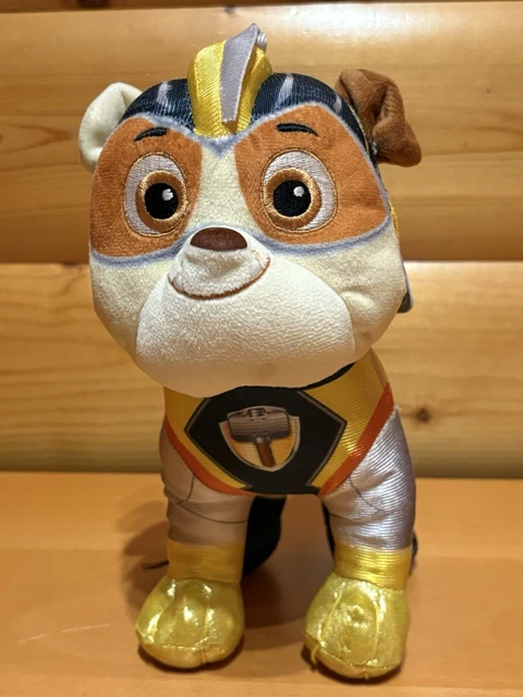PAW PATROL MIGHTY Pups Super Paws Rubble Bulldog Dog Soft Plush Toy 10 ...