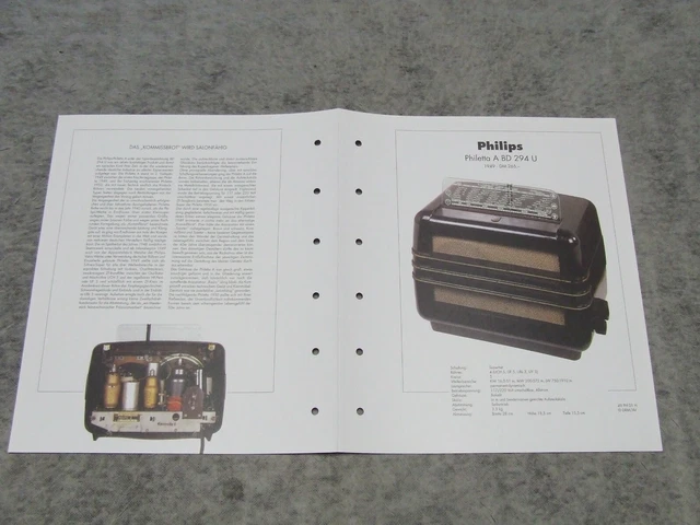 SCHALTPLAN FÜR RÖHRENRADIO Radio Philips Philetta A BD294U ...