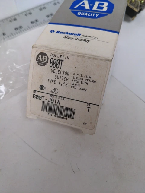 INTERRUPTOR SELECTOR ALLEN Bradley 800T-J91A, Ser. T EUR 135,42 ...