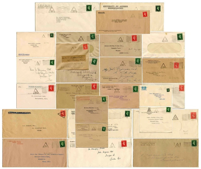 GB PRINTED RATE TRIANGULAR POSTMARK KG6 Places Companies Identified ...