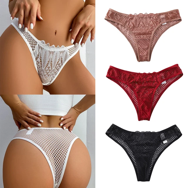 DAMEN SEXY SPITZENHÖSCHEN Slips Dessous Unterwäsche Tangas G-String Uk